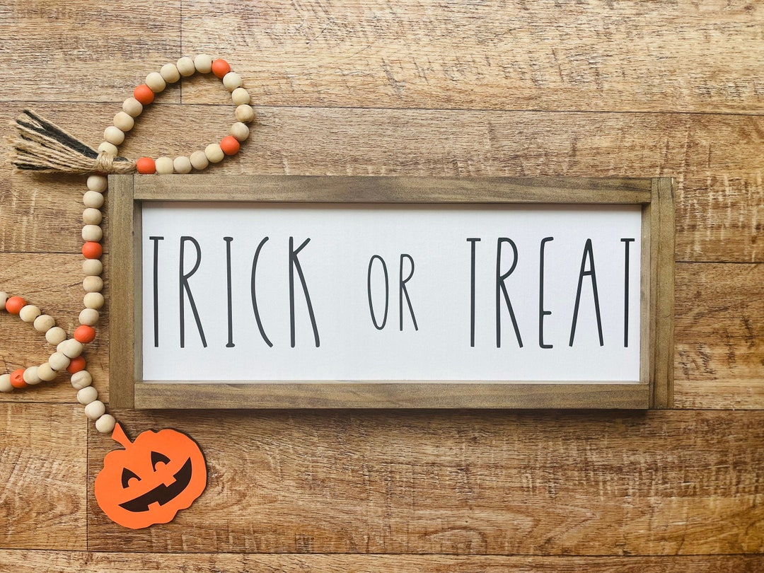 Trick or Treat Wood Sign, Halloween Decor, Halloween Sign, Farmhouse ...