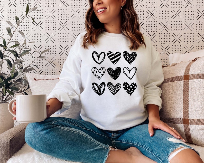 Nine Hearts Valentine Digital Download, Valentines Day SVG PNG ...