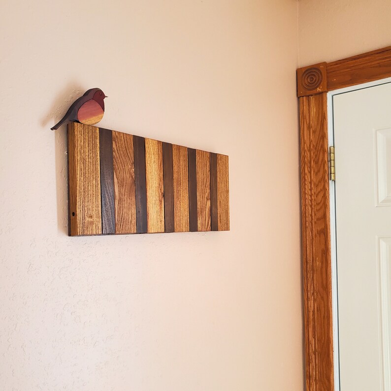 Wooden Wall Mount Coat Rack, Magnetic Hooks, Bird Decor - Etsy