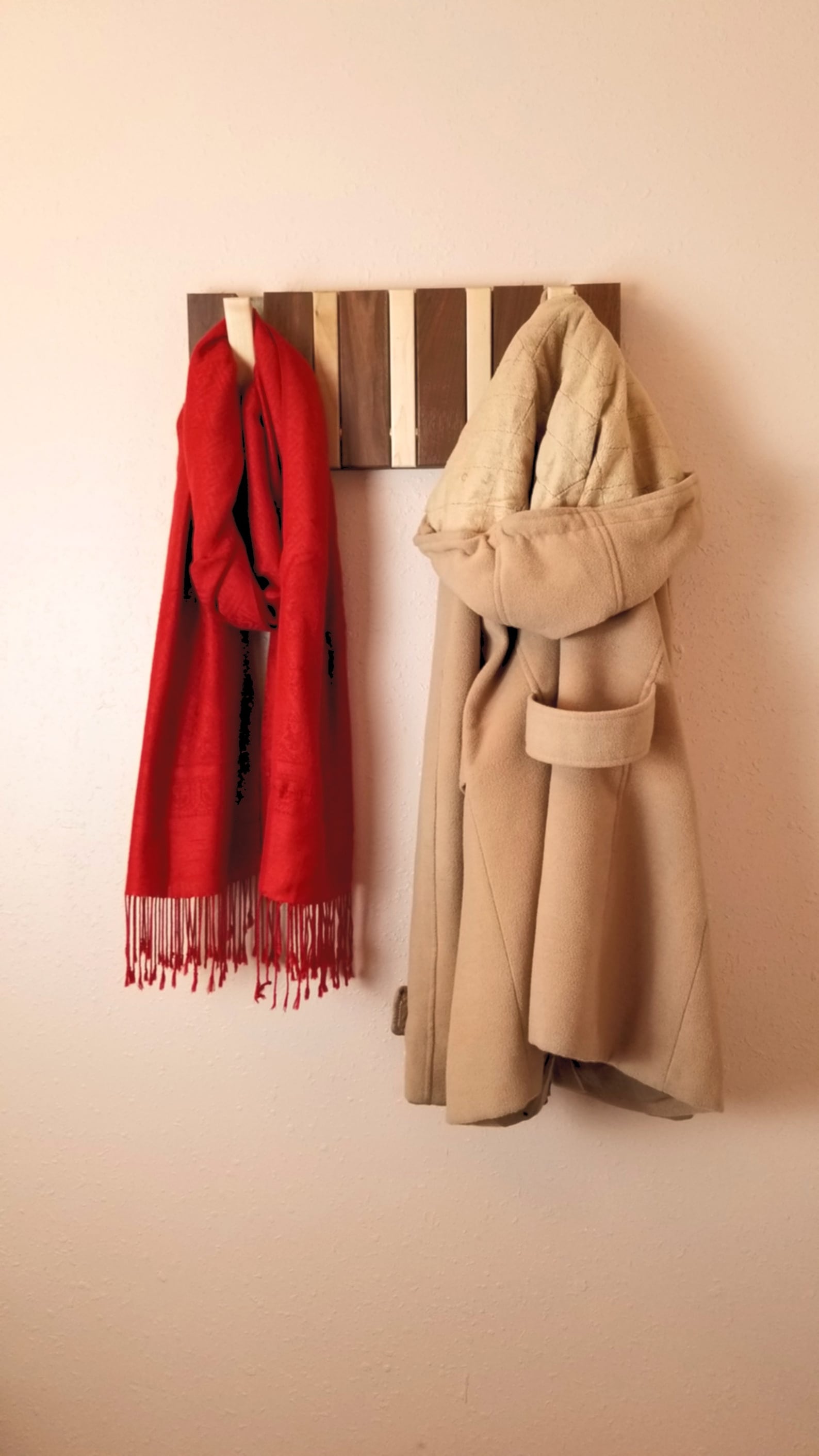 Wall Mount Coat Rack Multi color Wood Coat Rack Walnut Coat Etsy wall-mount-coat-rack-multi-color-wood-coat-rack-walnut-coat-etsy