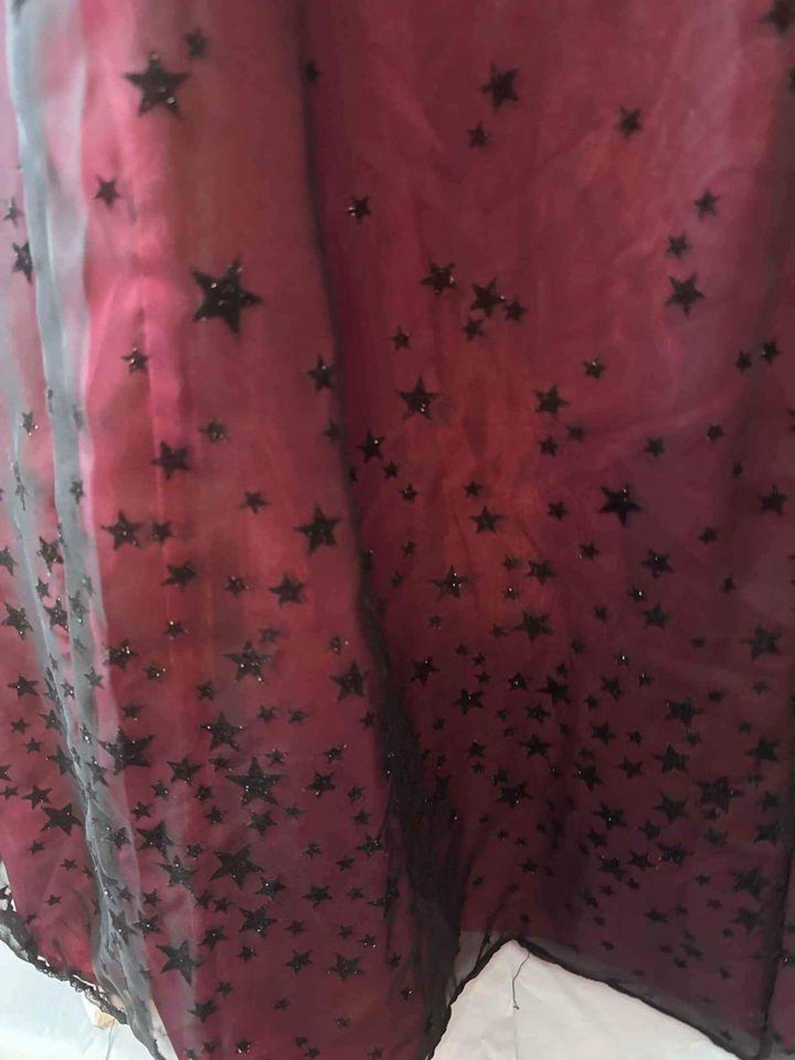 Vintage 90s Gothic Vampy Whimsigoth Red Burgendy Overlay Morgan & Co ...