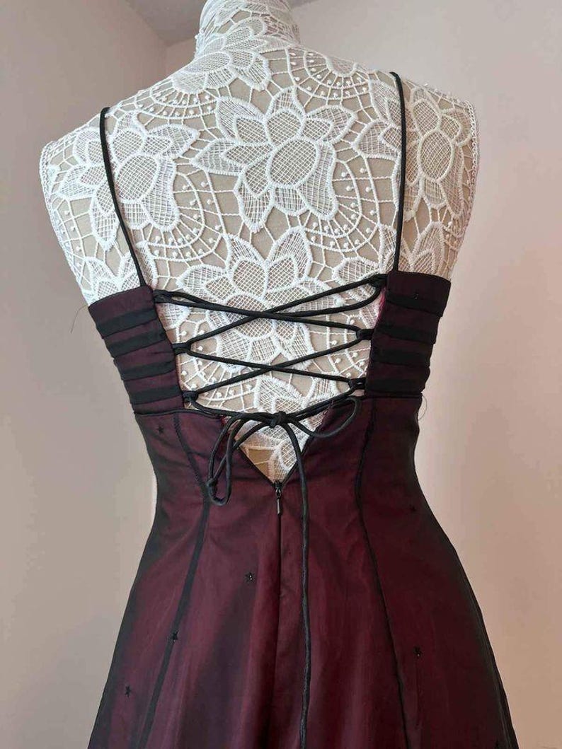 Vintage 90s Gothic Vampy Whimsigoth Red Burgendy Overlay Morgan & Co ...