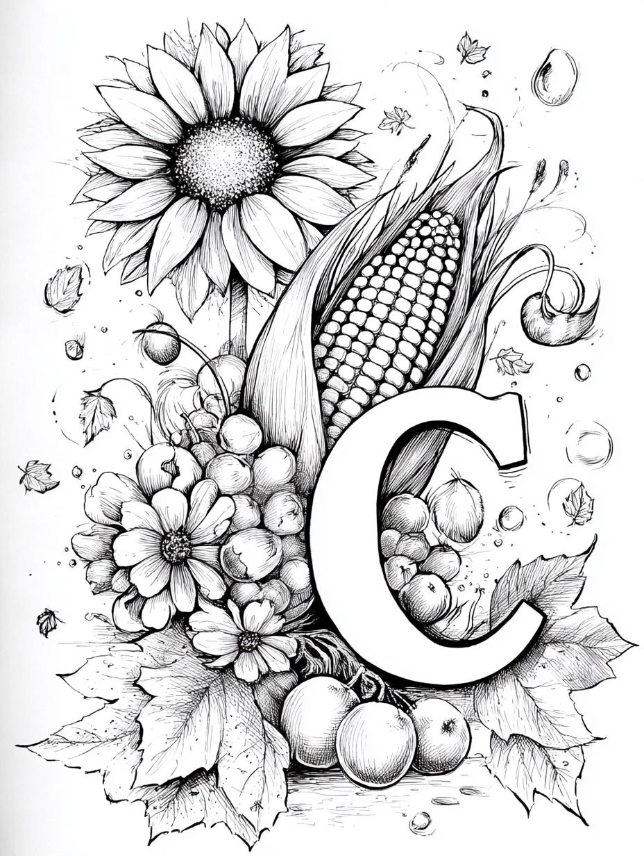 Autumn-themed Coloring Alphabet A-Z - Etsy