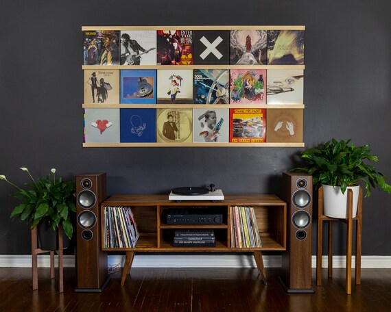 Vinyl Record Storage Shelves Maple Wall Mounted Record - Etsy