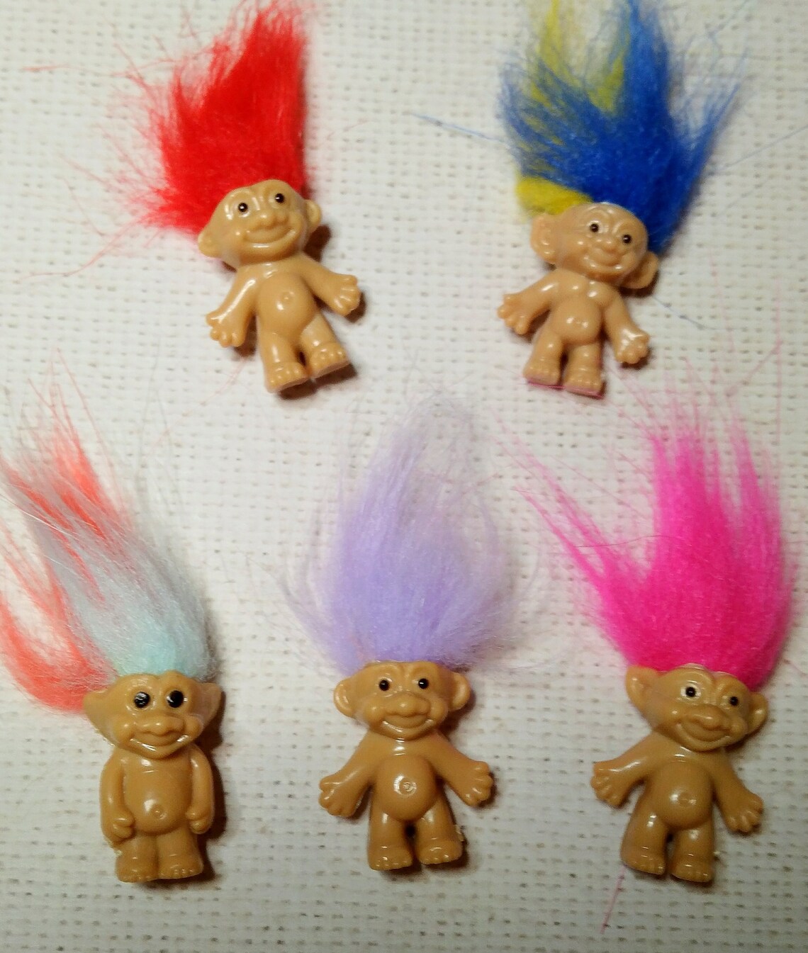 Small Trolls mini figure troll style vintage 80s. Set 5 | Etsy