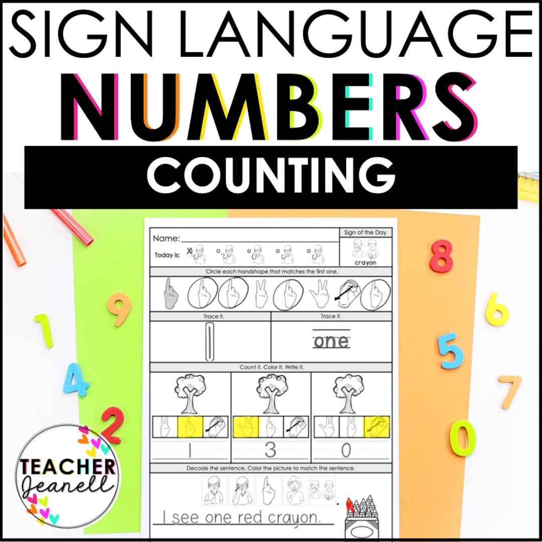 ASL Numbers and Counting 0-20, ASL Numbers, ASL Printables - Etsy