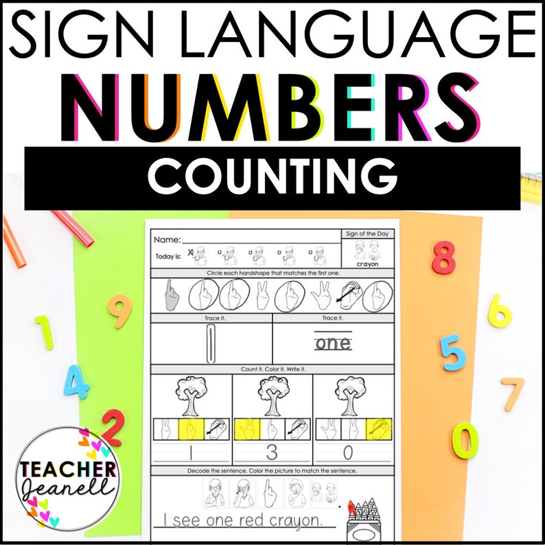 ASL Numbers and Counting 0-20 ASL Numbers ASL Printables - Etsy