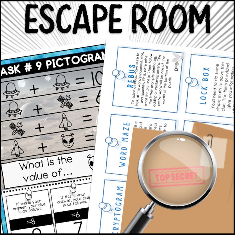 Space Escape Room for Kids | Printable Space Puzzle Game | Classroom ...