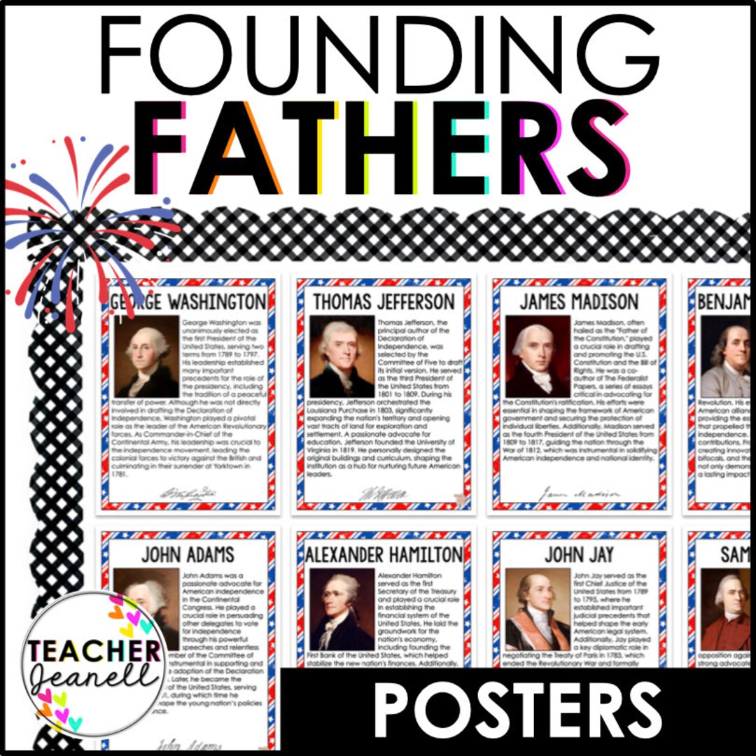 Founding Fathers Posters | American Revolution Leaders | US History ...