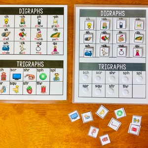 Digraphs & Trigraphs Chart and Matching Game - Etsy