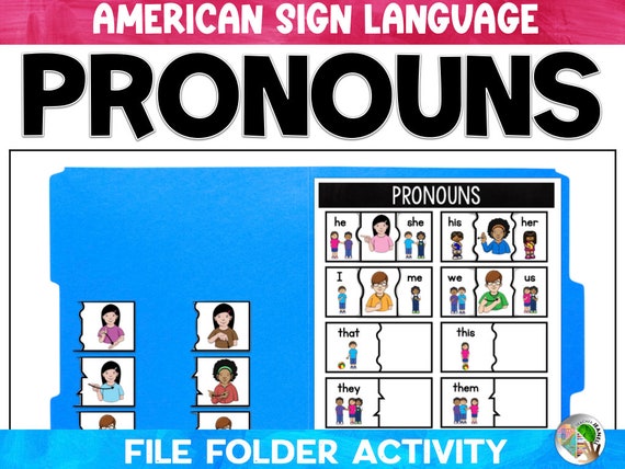 ASL Pronouns Matching Activity ASL File Folder Activity Busy - Etsy