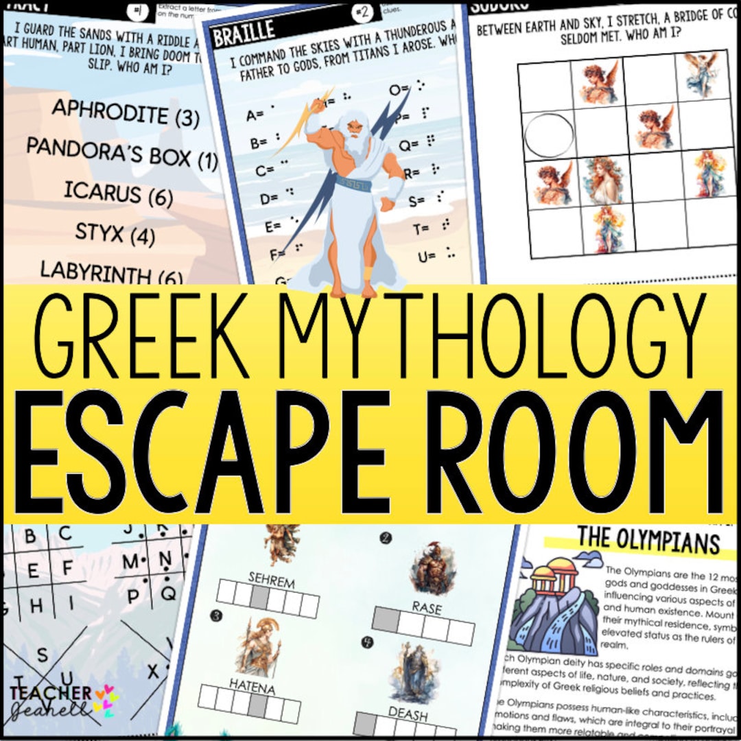 Greek Mythology Escape Room: Zeus' Thunderbolt Heist (printable) - Etsy