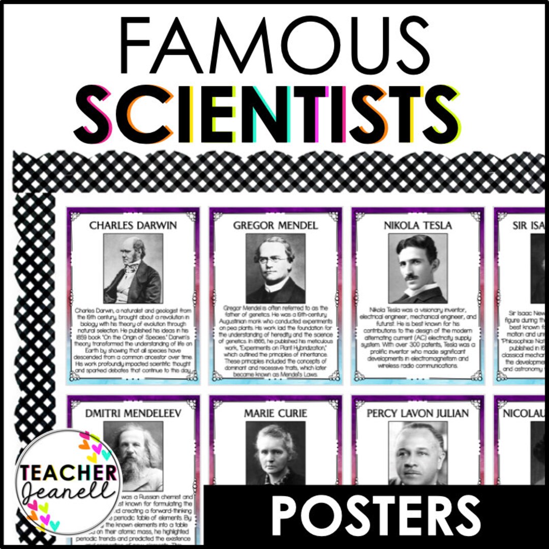 Famous Scientists Bulletin Board Poster Set, Science Printables ...