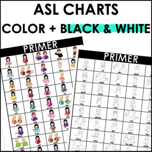 ASL Sight Word Chart, Sign Language Primer Chart, ASL Common Words - Etsy