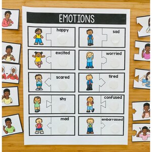 ASL Feelings and Emotions Matching Activity, ASL Emotions File Folder ...