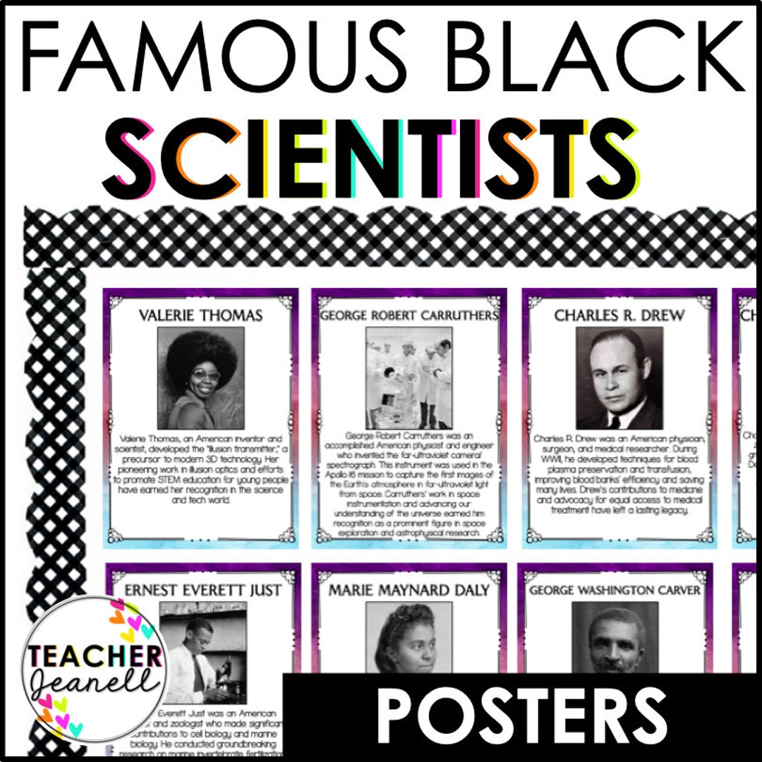 Famous Black Scientists Bulletin Board Poster Set, Black History Poster ...