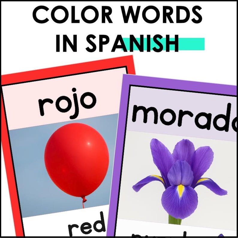 Spanish Colors Classroom Posters: Bilingual ESL Learning (PDF Download ...