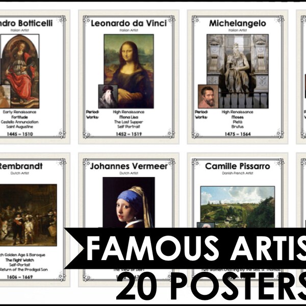 Famous Artists - Etsy