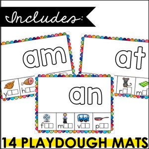 Word Family Play Dough Mats, CVC Words, Learning Binder, Preschool Busy ...