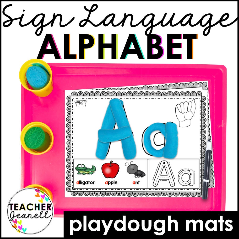 ASL Alphabet Play Dough Mats, Sign Language Learning Mats, American ...