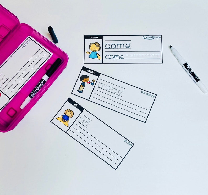 Sight Word Printable Core Vocabulary Visual Sight Words | Etsy