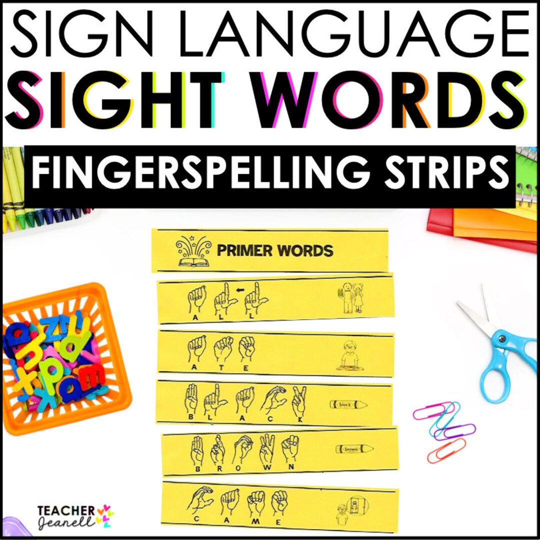 ASL Fingerspelling Sight Word Strips: Primer Practice (PDF) - Etsy