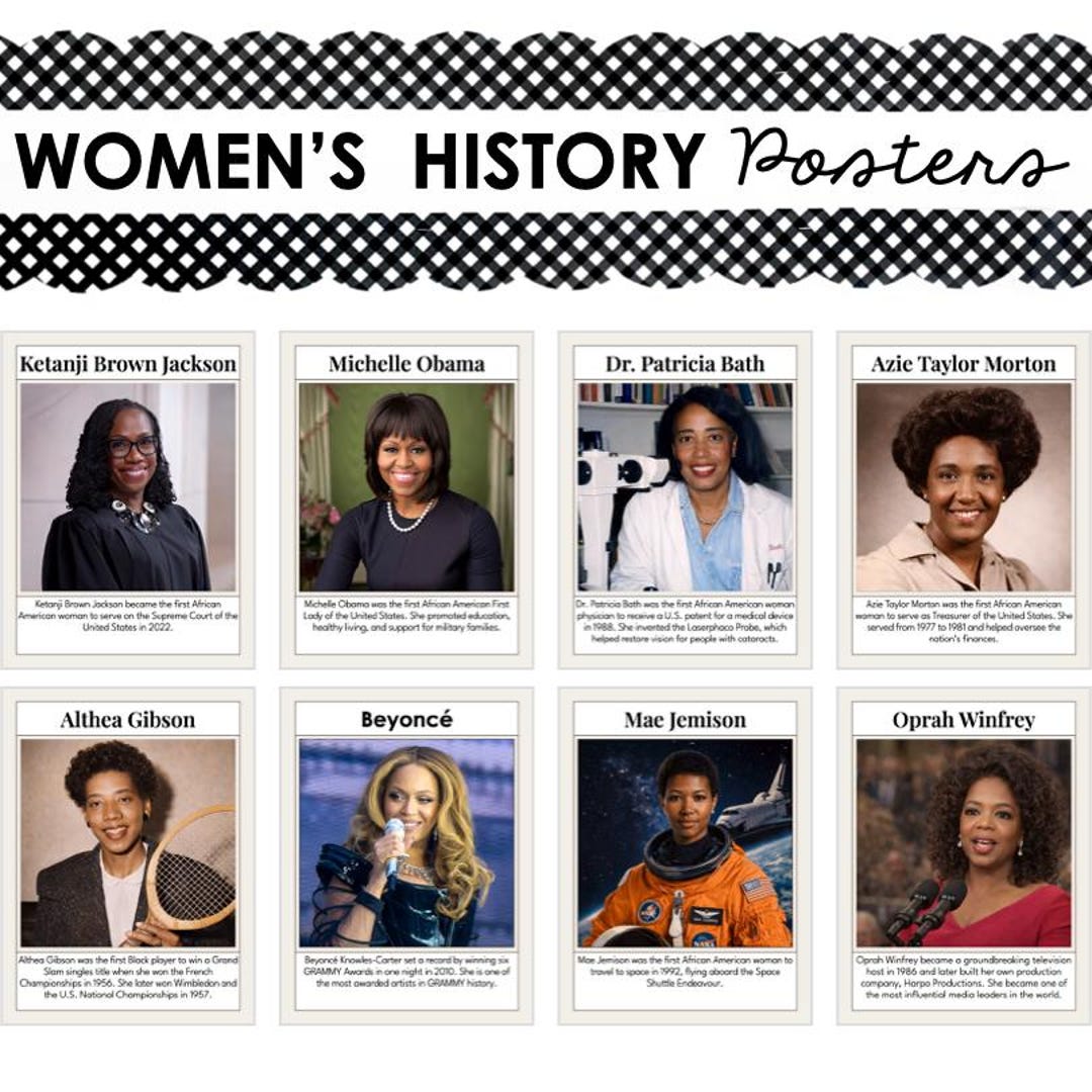 Women in Black History Posters, Women’s History Month Bulletin Board ...