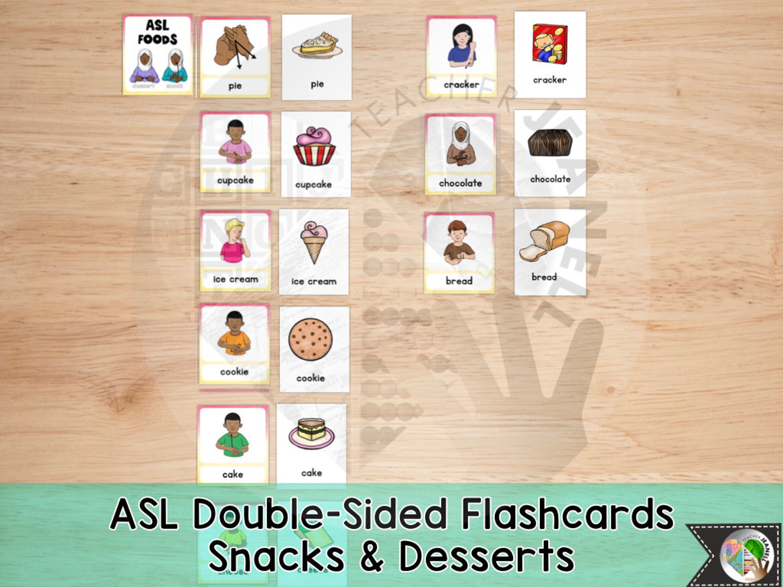 ASL Snacks and Desserts Flash Cards American Sign Language - Etsy