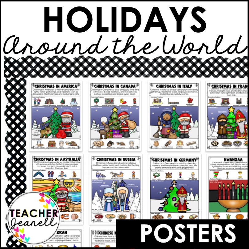 Christmas Around the World Posters, Winter Holidays Around the World ...