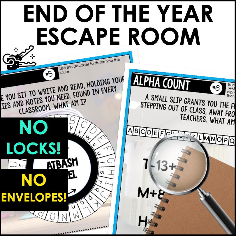 End of School Year Escape Room | Printable Classroom Puzzle Game | Last ...