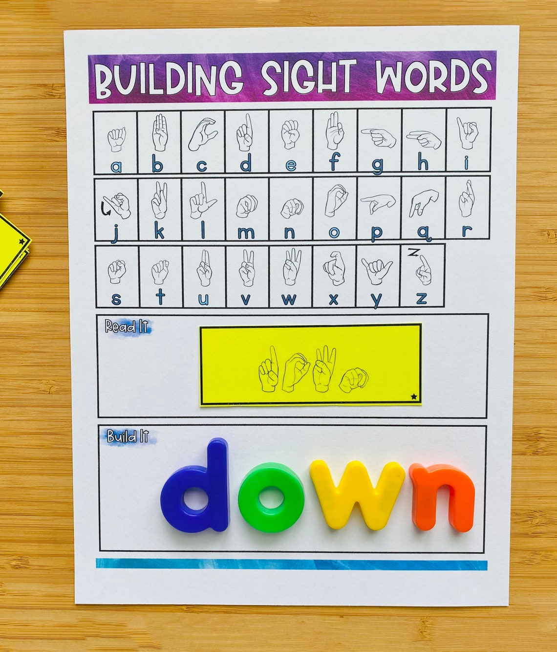 ASL Building Sight Words American Sign Language ASL Mat | Etsy