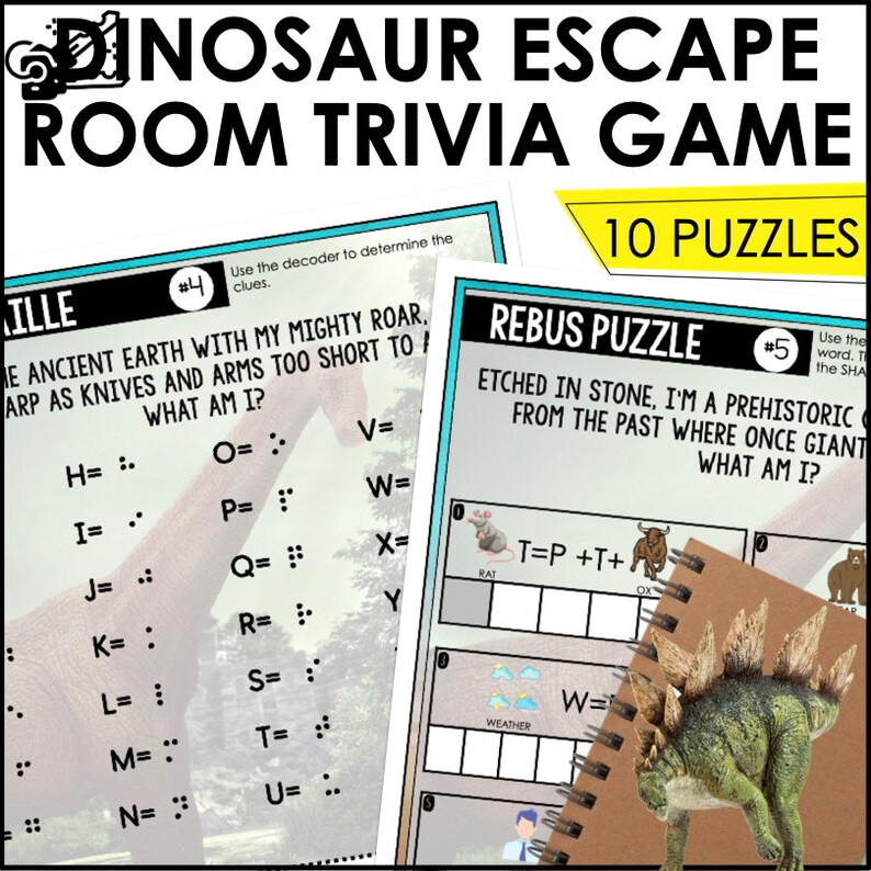 Dinosaur Escape Room for Kids | Printable Dinosaur Puzzle Game ...