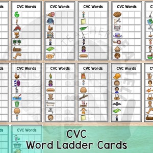 Short Vowels Word Ladder, Word Chain, CVC Words, Word Family, Matching ...