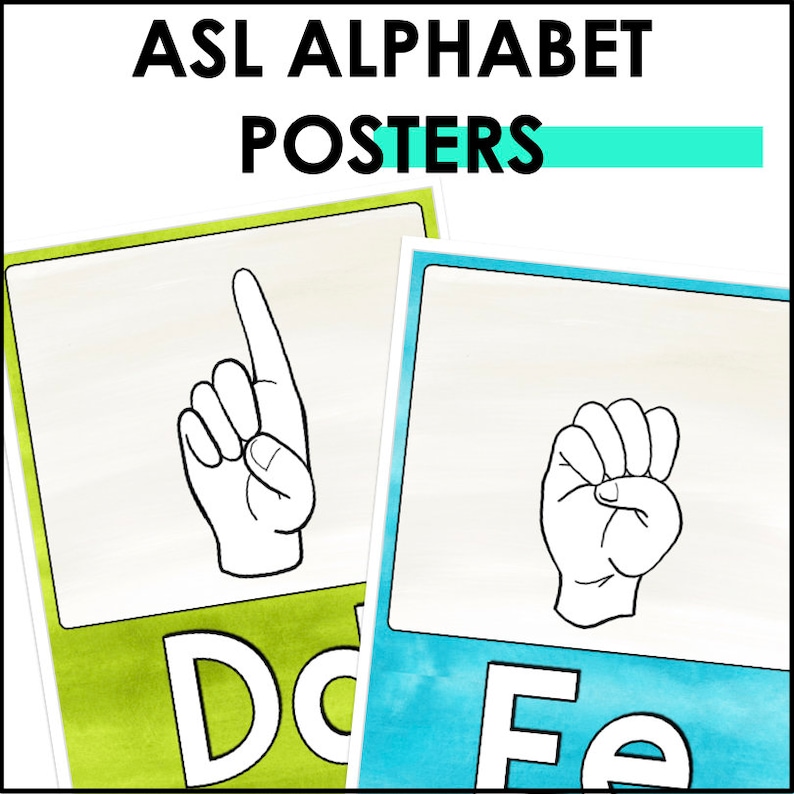 ASL Alphabet Posters, Sign Language Printable - Etsy