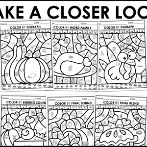 Thanksgiving Color by Code, Thanksgiving Coloring Pages, Thanksgiving ...