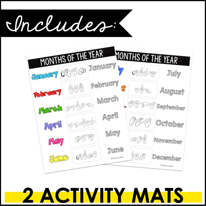 ASL Months of the Year Game: File Folder Activity (PDF) - Etsy