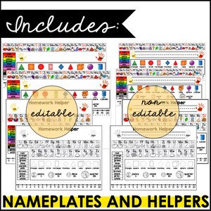 Student Desk Name Tags Editable, Student Name Plates, Homework Helper ...