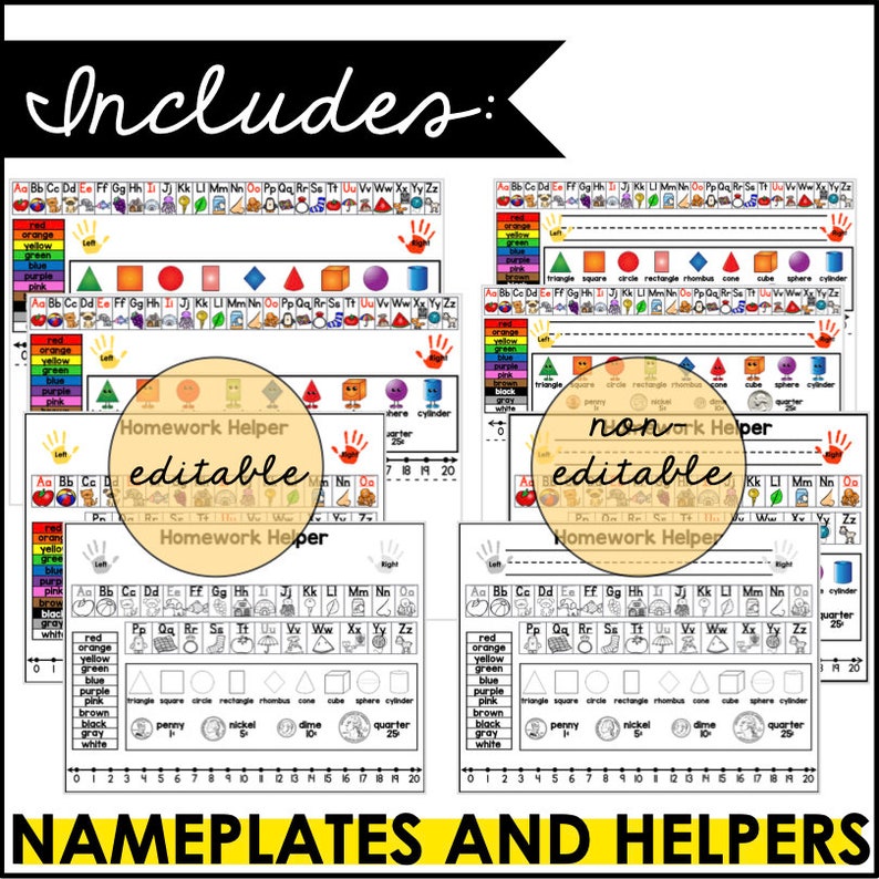 Editable Desk Name Plates | K–1 Homework Helper | Printable Student ...