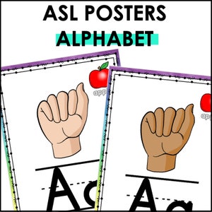 ASL Alphabet Poster Set, American Sign Language Alphabet, ASL Classroom ...