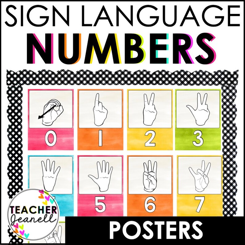 ASL Number Posters: Sign Language 0-20 (PDF Download) - Etsy Australia