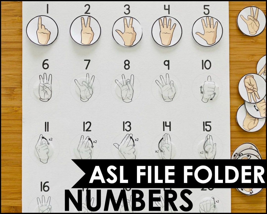 ASL Printable Number Matching ASL File Folder Activity - Etsy