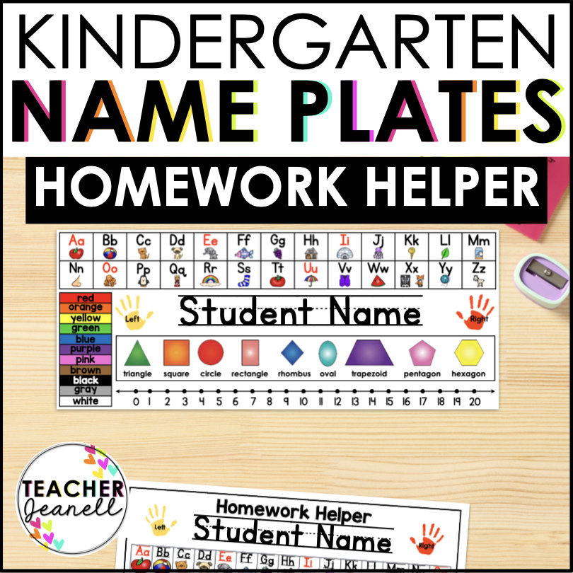 Desk Name Tags Kindergarten Editable, Homework Helper, Student Desk ...