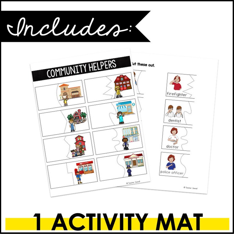 ASL Community Helpers Matching Game: File Folder Activity (digital ...