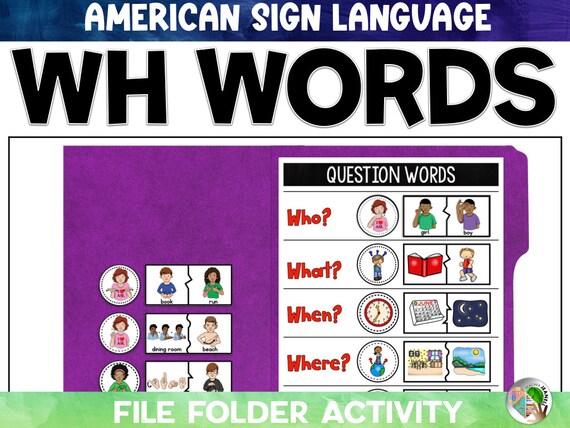 ASL WH Question Words Matching Activity ASL File Folder - Etsy