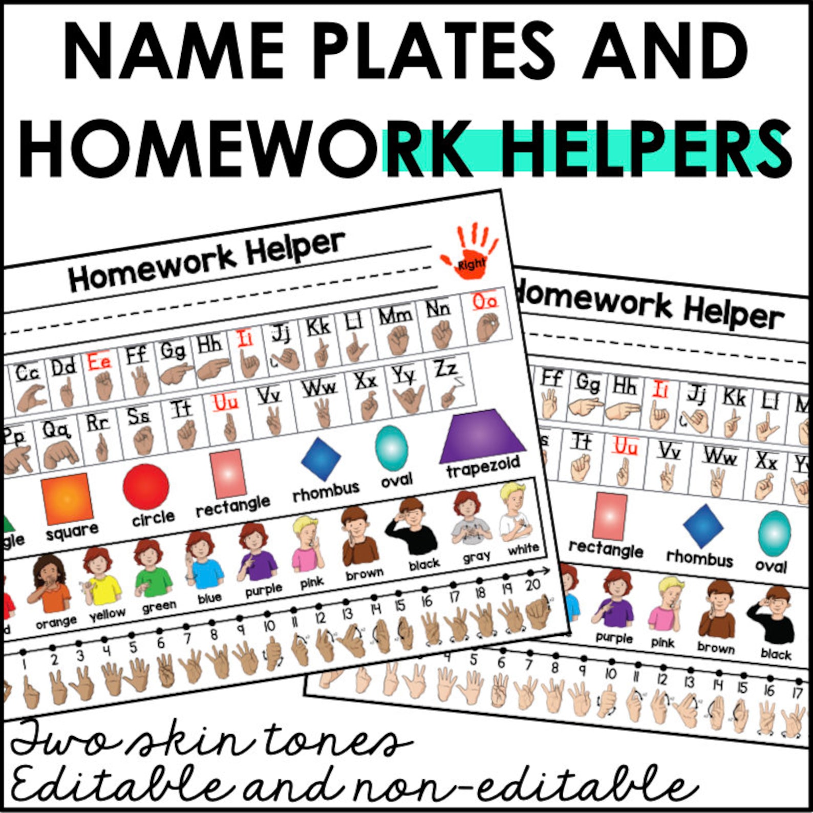 ASL Desk Name Plate Editable ASL Desk Name Tag Editable ASL - Etsy