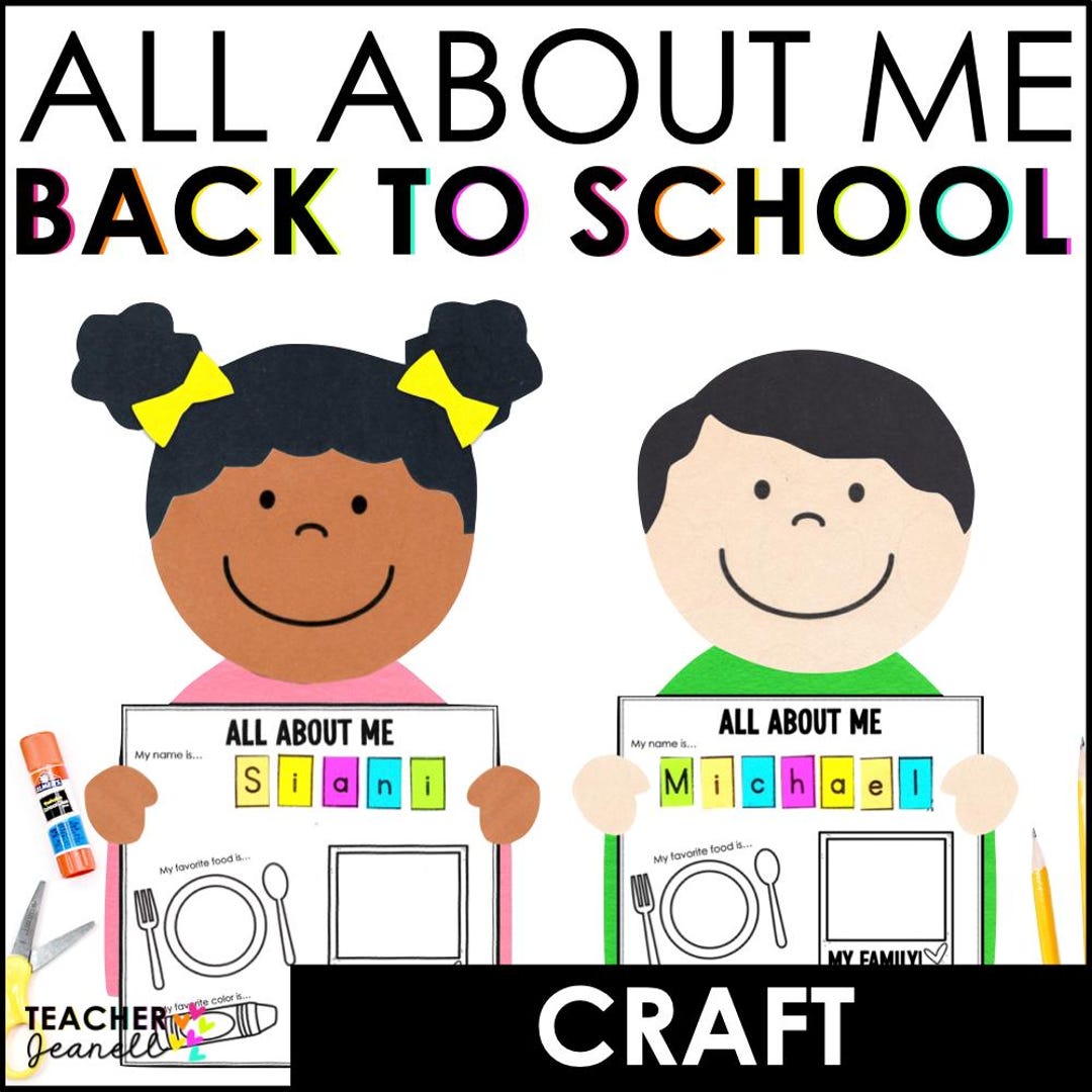 All About Me Back to School Craft: Coloring Activity (digital Download ...