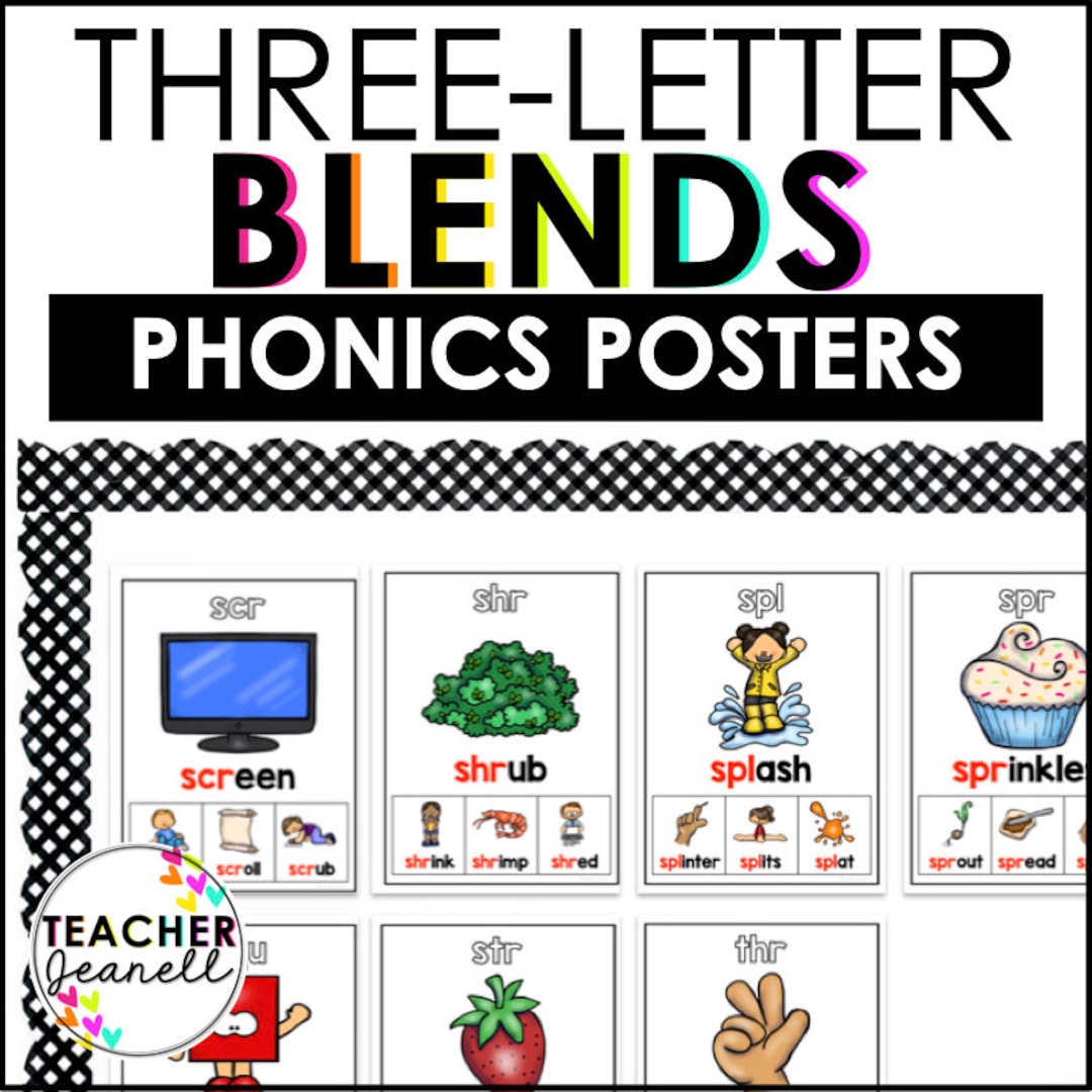 Phonics Posters, 3 Letter Blends, Trigraphs, Classroom Posters ...