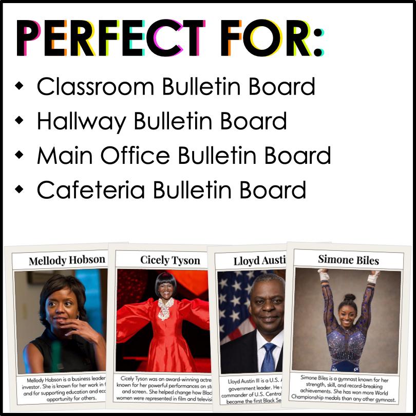 Black History Posters Set, Bulletin Board Kit, African American Leaders ...