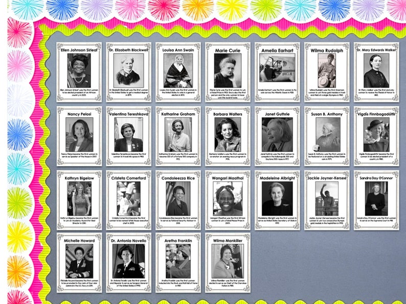 Women's History Month Bulletin Board Famous Firsts - Etsy