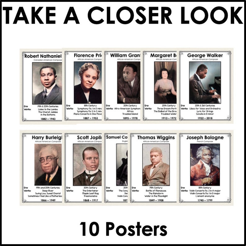 Black Composers Posters | Black History Month Bulletin Board | Music ...